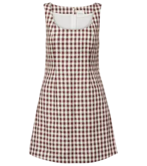 Posse Sadie Gingham Linen Minidress - Brown