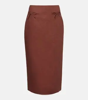 Posse Sabine Linen Pencil Skirt - Brown