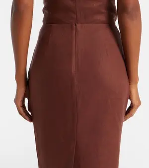 Posse Sabine Linen Pencil Skirt - Brown