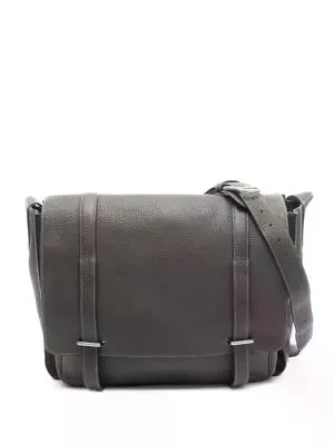 Hermès 2004 35 Buzas Clemence Leather Shoulder Bag - Grey