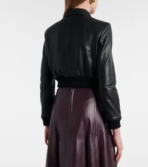 Dorothee Schumacher Sleek Statement Cropped Leather Blouson Jacket