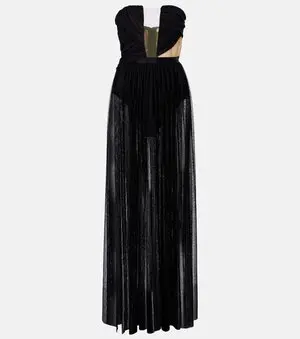 NENSI DOJAKA Semi-sheer Gown - Black