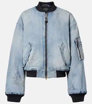 Oversized Denim Bomber Jackets