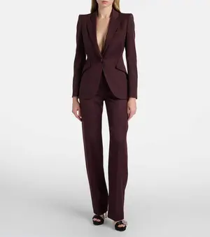 Alexander McQueen Wool Grain De Poudre Blazer