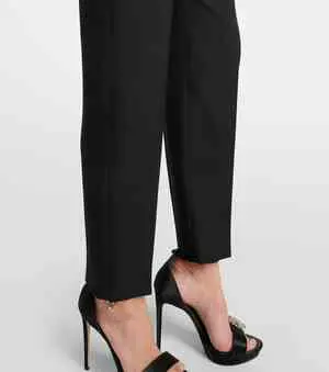 Alexander McQueen Wool Straight Leg Trousers