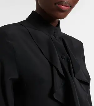 Alexander McQueen Ruffled Silk Blouse - Black