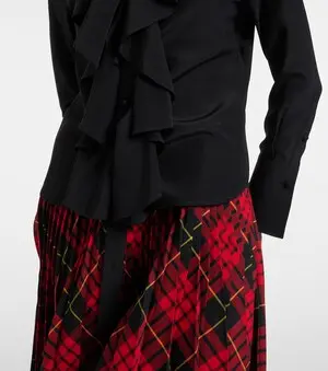 Alexander McQueen Ruffled Silk Blouse - Black