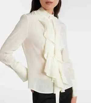 Alexander McQueen Ruffled Silk Blouse
