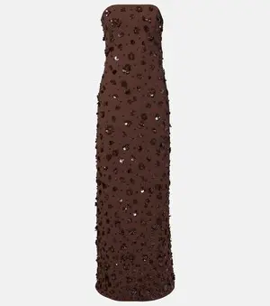 Simkhai Serafina Embellished Bustier Gown - Brown