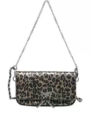 Zadig&Voltaire Nano Rock Leopard-effect Shoulder Bag - Grey