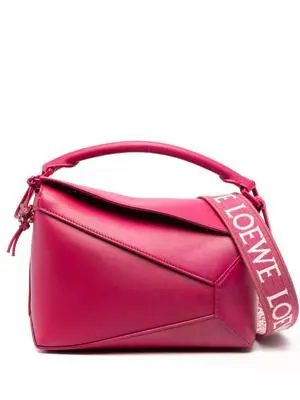 Loewe Small Puzzle Edge Leather Tote Bag - Pink