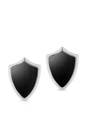 Mateo Shield Onyx Cufflinks - Silver