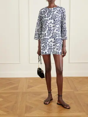 Borgo De Nor Stevie Cotton-blend Corded Lace Mini Dress