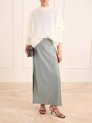 Brunello Cucinelli Satin Midi Skirt