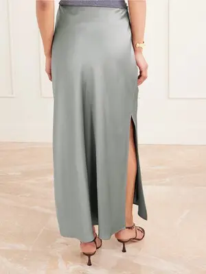 Brunello Cucinelli Satin Midi Skirt