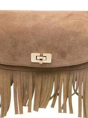 Sandro Le Mini Mambo Suede Fringed Cross Body Bag - Brown