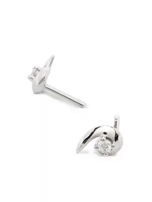 SHAUN LEANE Talon Diamond Stud Earrings - Silver