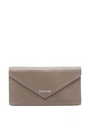 Balenciaga 2000s Bifold Leather Long Wallet - Neutrals