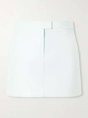 COURREGES COURREGES Appliquéd Coated Cotton-Blend Mini Skirt Mint