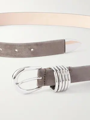 DEHANCHE Hollyhock Suede Waist Belt - Gray