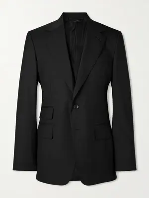 TOM FORD Shelton Super 120s Wool Blazer - Black