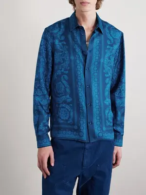 Versace Barocco '92 Print Silk Twill Shirt