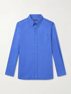 TOM FORD Lyocell-gabardine Shirt - Blue