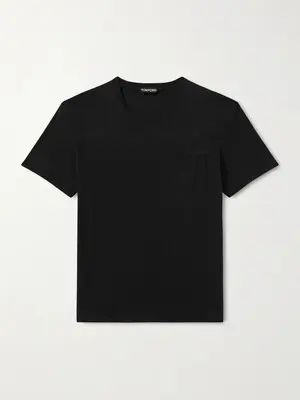 TOM FORD Cotton And Silk-blend Jersey T-shirt - Black