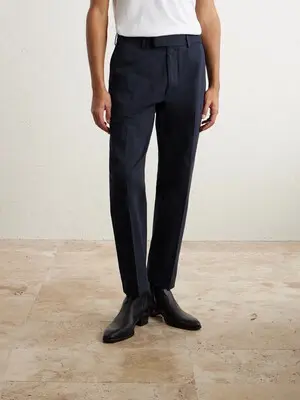 TOM FORD Straight-leg Cotton-drill Trousers - Blue