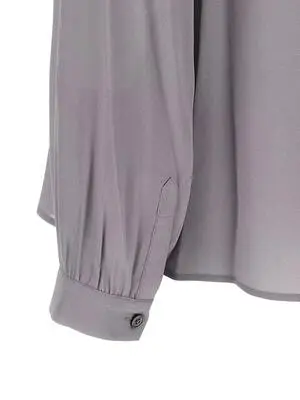 Tory Burch Georgette Bow Mandarin Collar Blouse