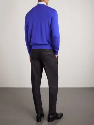 TOM FORD Silk Crewneck Sweater - Blue