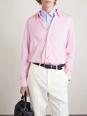 TOM FORD Silk And Cotton-blend Jersey Shirt - Pink