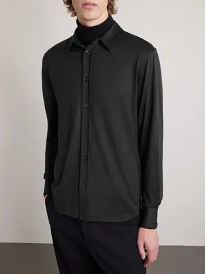 TOM FORD Silk And Cotton-blend Jersey Shirt - Black