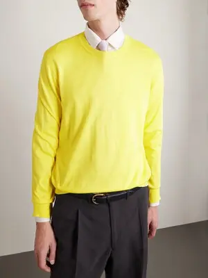 TOM FORD Cotton Crewneck Sweater - Yellow