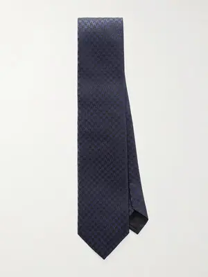 TOM FORD 8cm Houndstooth Silk-jacquard Tie - Blue