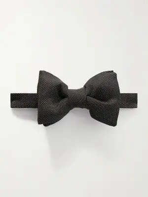 TOM FORD Pre-tied Polka-dot Silk-satin Bow Tie - Black