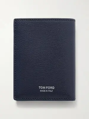 TOM FORD Pebble-grain Leather Billfold Wallet - Blue