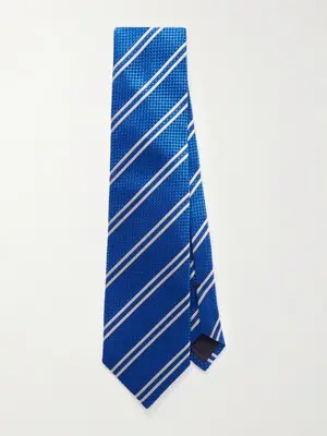 TOM FORD 8cm Striped Silk-jacquard Neck Tie - Blue
