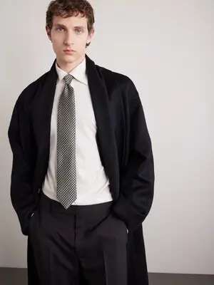 TOM FORD 8cm Houndstooth Silk-jacquard Neck Tie - Gray