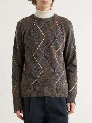 Paul Smith Argyle Wool And Cotton-blend Sweater