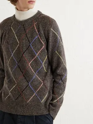 Paul Smith Argyle Wool And Cotton-blend Sweater