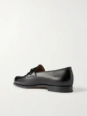 John Lobb Lopez Embellished Leather Penny Loafers - Black