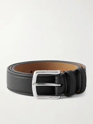 George Cleverley 3cm Full-grain Leather Belt - Black