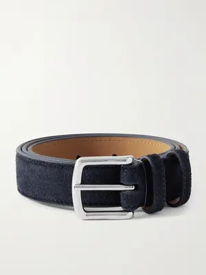 George Cleverley 3cm Suede Belt - Blue