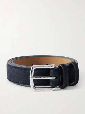George Cleverley 3cm Suede Belt - Navy