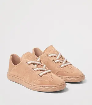 JIMMY CHOO Diamond Light Flex Suede Sneakers