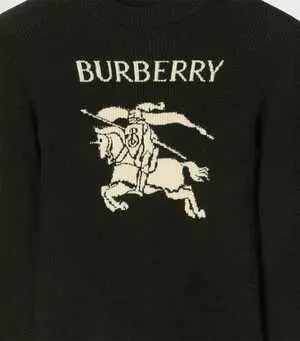 Burberry Wool-silk Ekd Sweater - Black