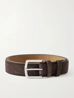 George Cleverley 3cm Suede Belt - Brown