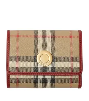 Burberry Small Check Folding Wallet - Burgundy