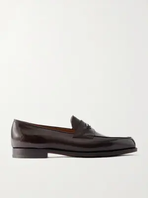 John Lobb Lopez Embellished Leather Loafers - Brown